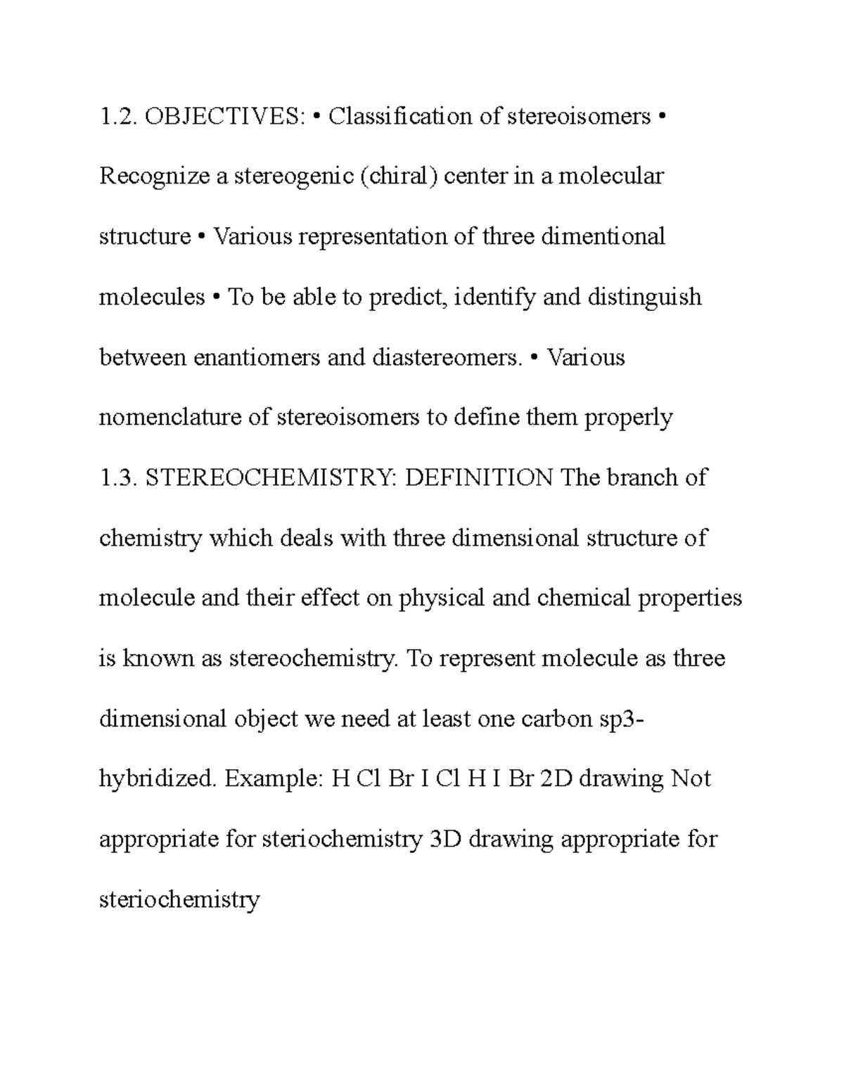 Intro to course - lecture notes - OBJECTIVES: • Classification of ...
