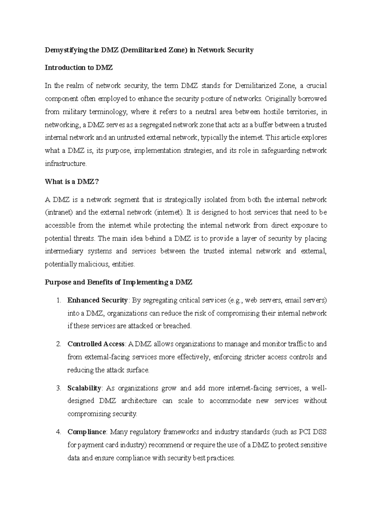 Demystifying the DMZ (Demilitarized Zone) in Network Security - Originally borrowed from ...