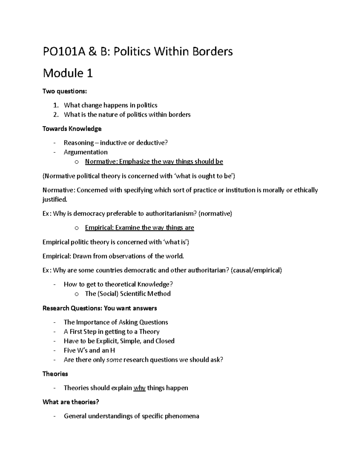 PO101 A & B Politics Within Borders - PO101A & B: Politics Within ...
