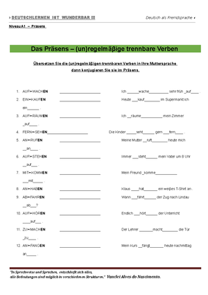 Allgemeine Übungen Regelmäßige und unregelmäßige Verben im Perfekt ...
