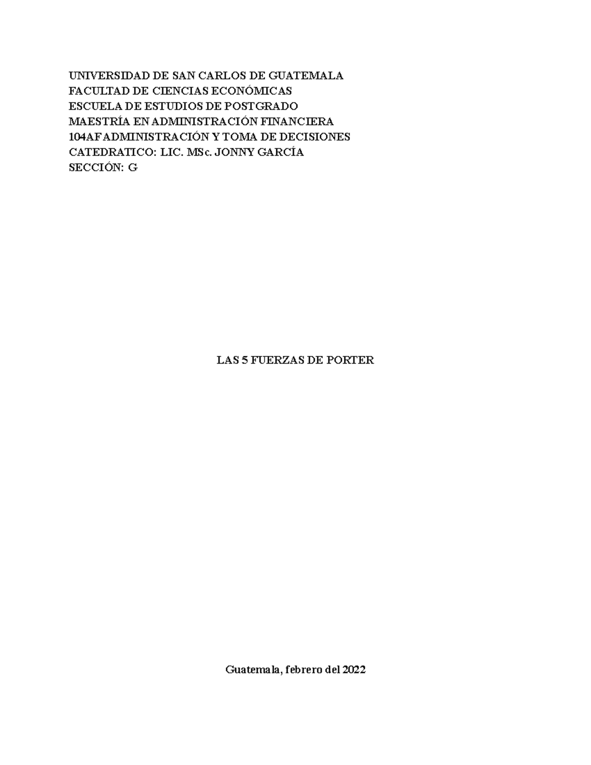 5 Fuerzas de Porter - Toma de decisiones (Administración I) - Editar ...