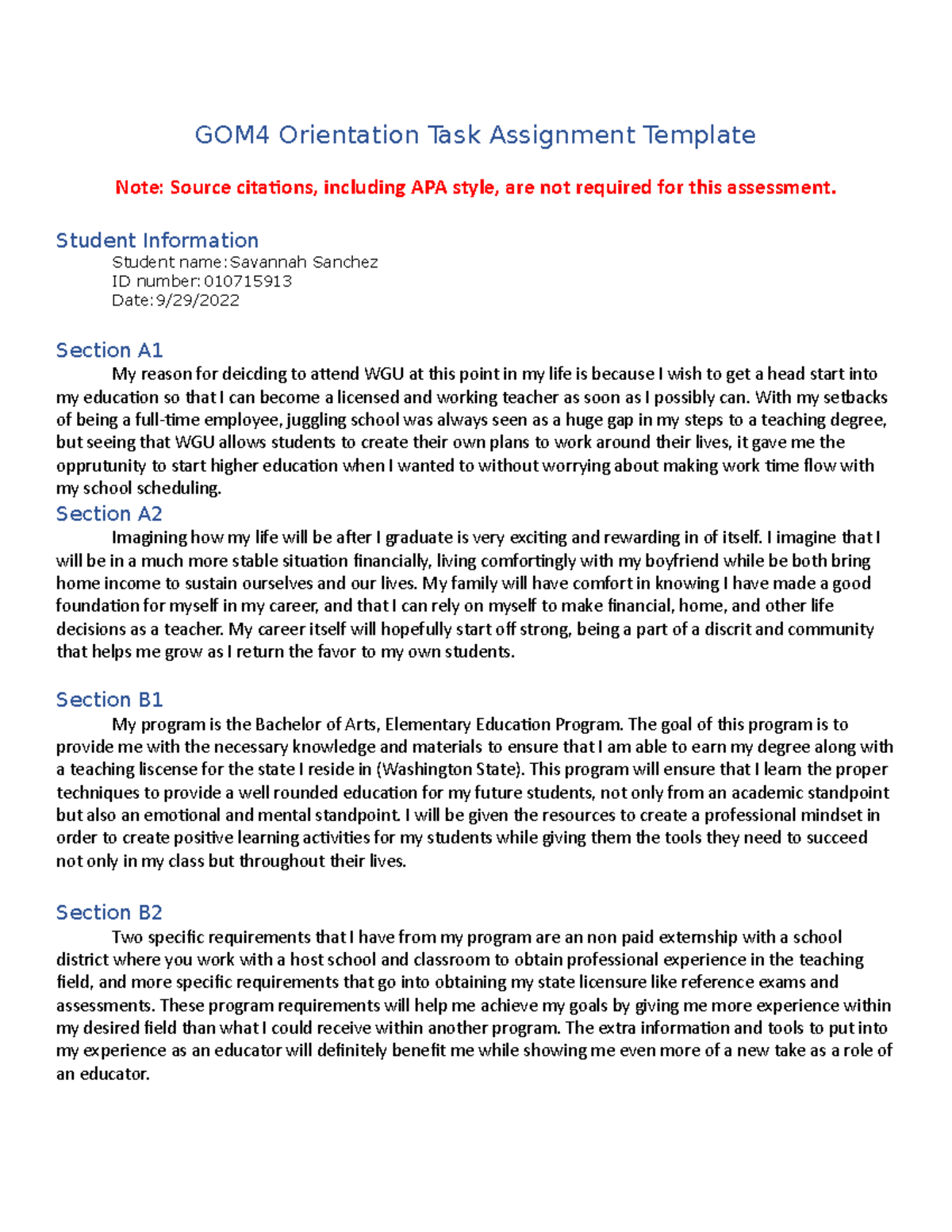 Orientation Task Template - GOM4 Orientation Task Assignment Template Note: Source citations ...