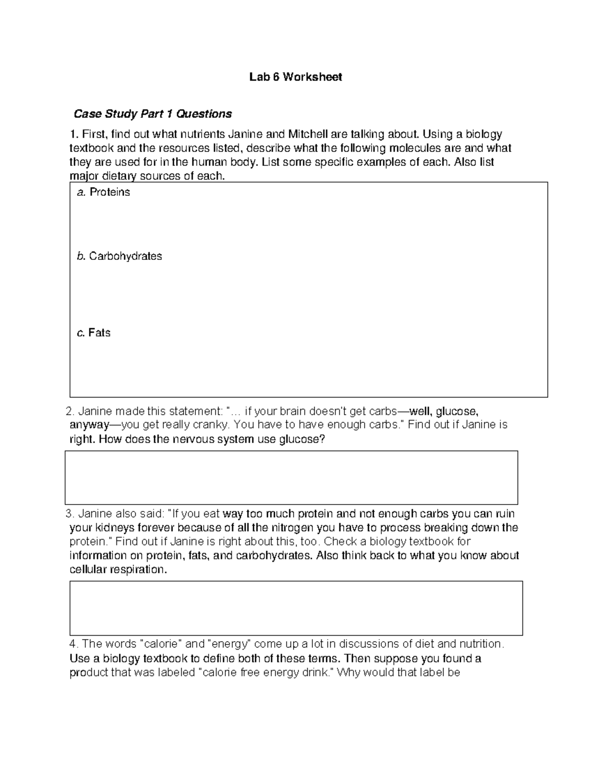 Lab 6 worksheet - I’m not going shopping with you and I’m going - Lab 6 ...