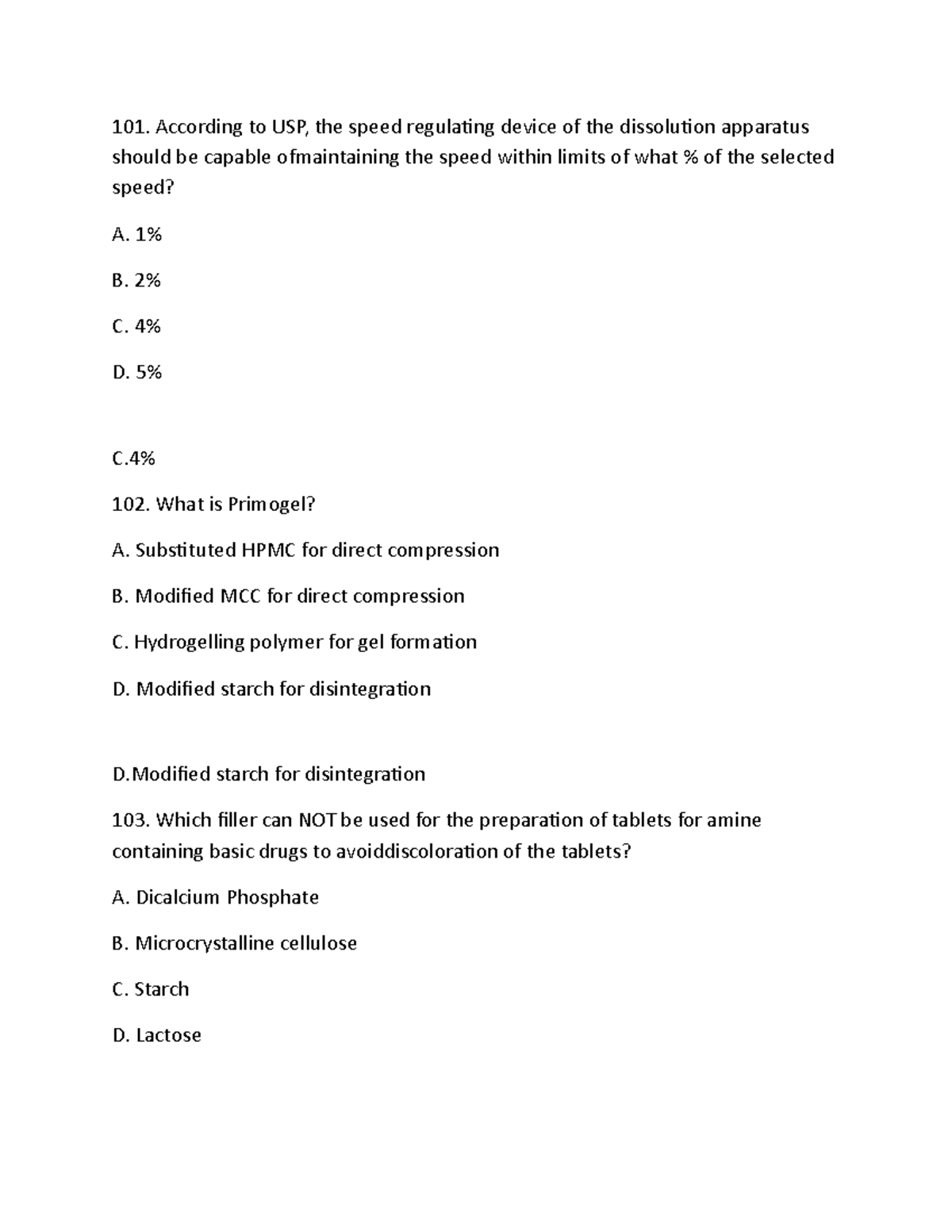 Individual monograph of the pharmacopoeia - According to USP, the speed ...