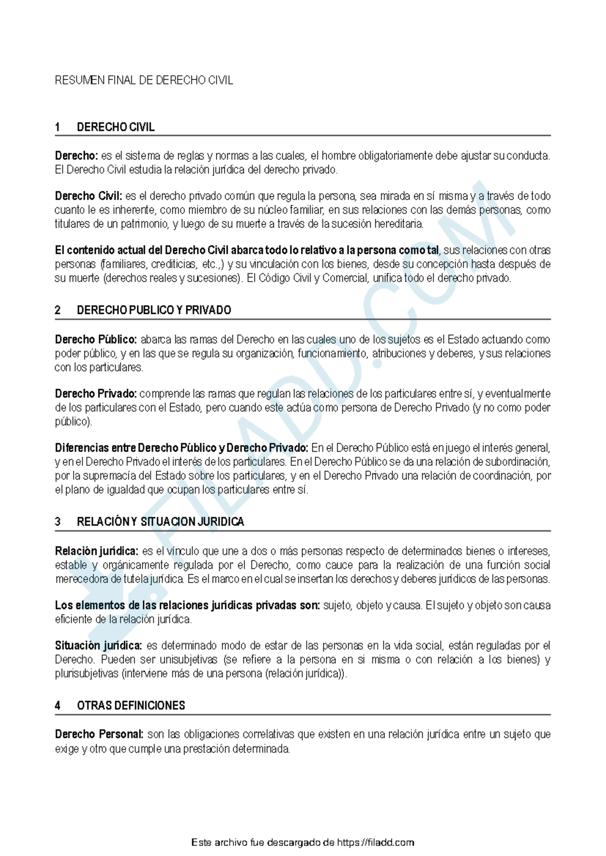 Resumen DC-1 - Introducción al derecho informal - RESUMEN FINAL DE DERECHO CIVIL 1 DERECHO CIVIL ...