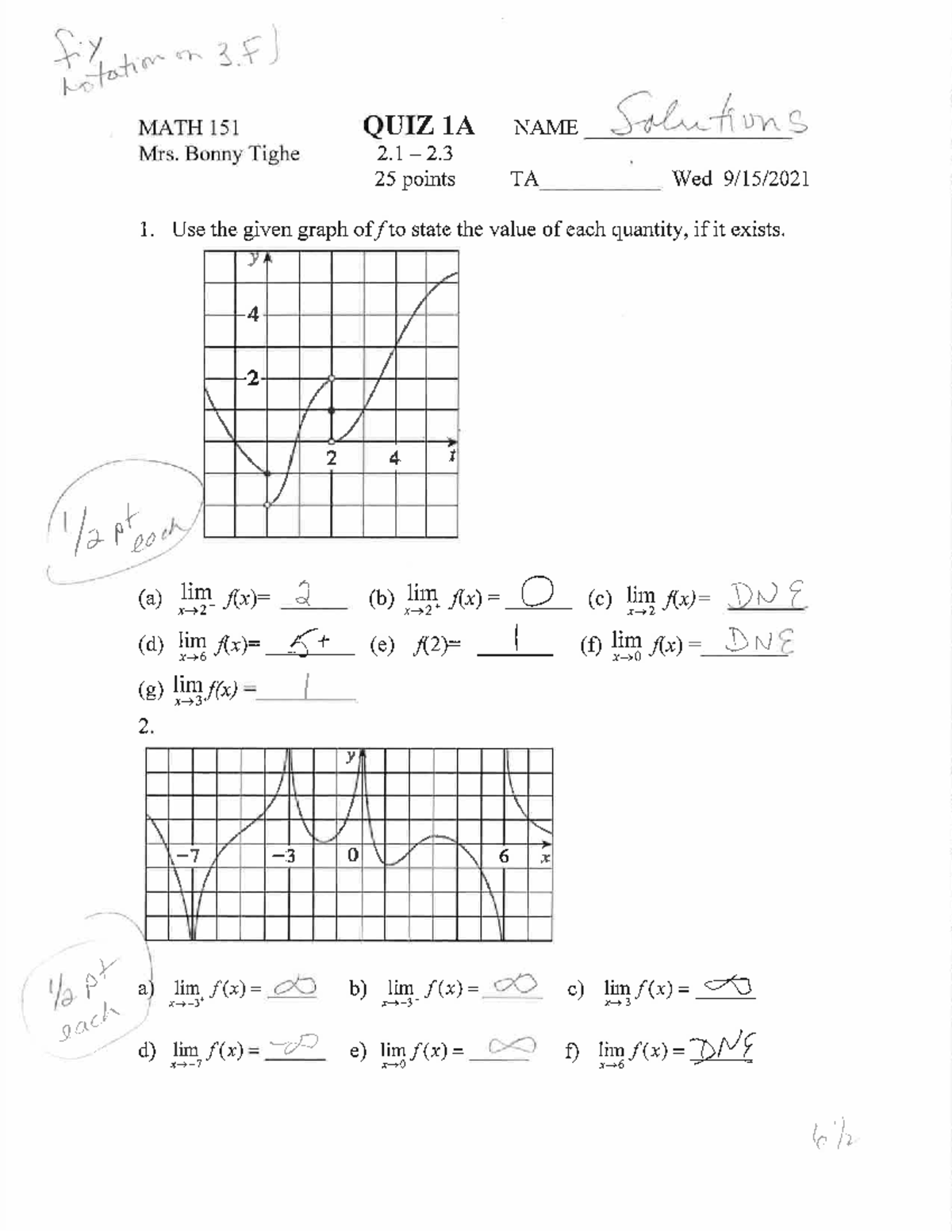 13912259 - Old Quizzes and some solutions - MATH 151 - Studocu