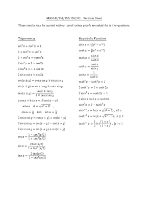 Exam 2013, questions - Data provided: Formula Sheet MAS SCHOOL OF ...
