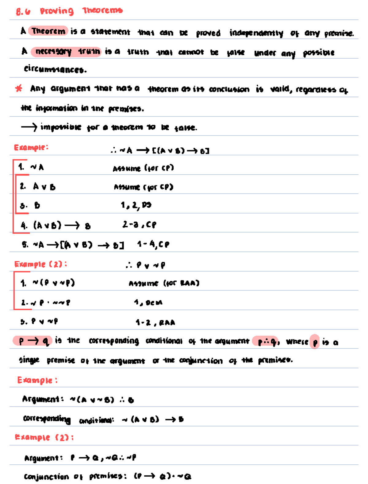 8.6 Proving Theorems - Class notes from Professor Brandon Johnson. - 8 ...