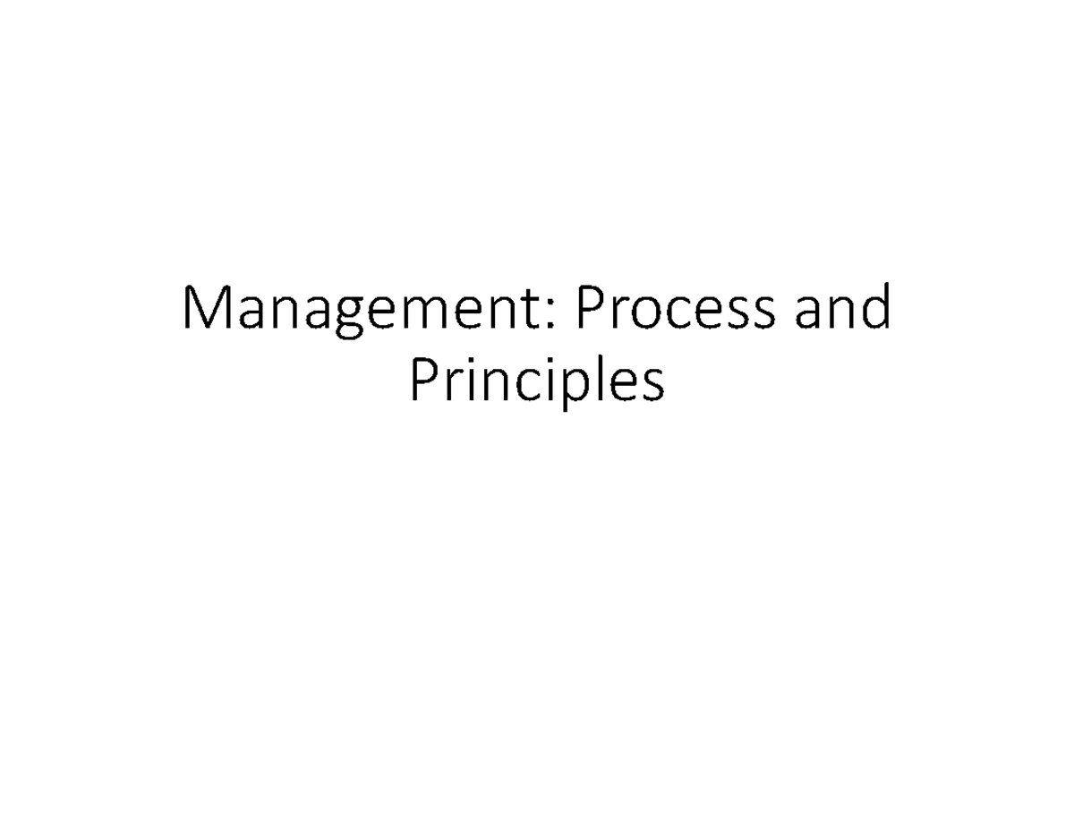 Management process and Principles - Management: Process and Principles ...