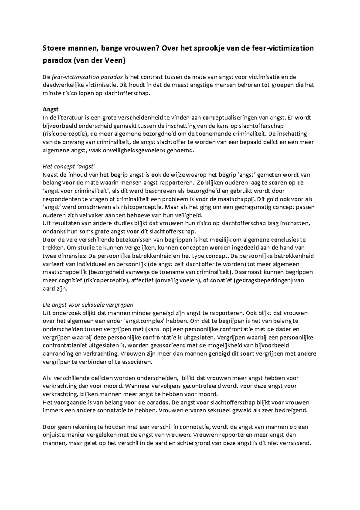Stoere mannen, bange vrouwen (Van der Veen) - Stoere mannen, bange ...