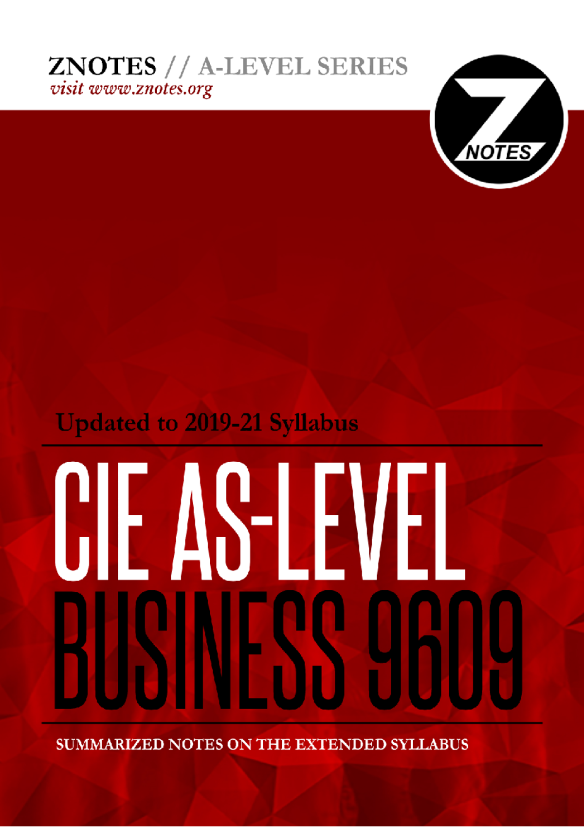 CIE AS-Level Business Znotes (2021 Syllabus) - Finance, Money and ...