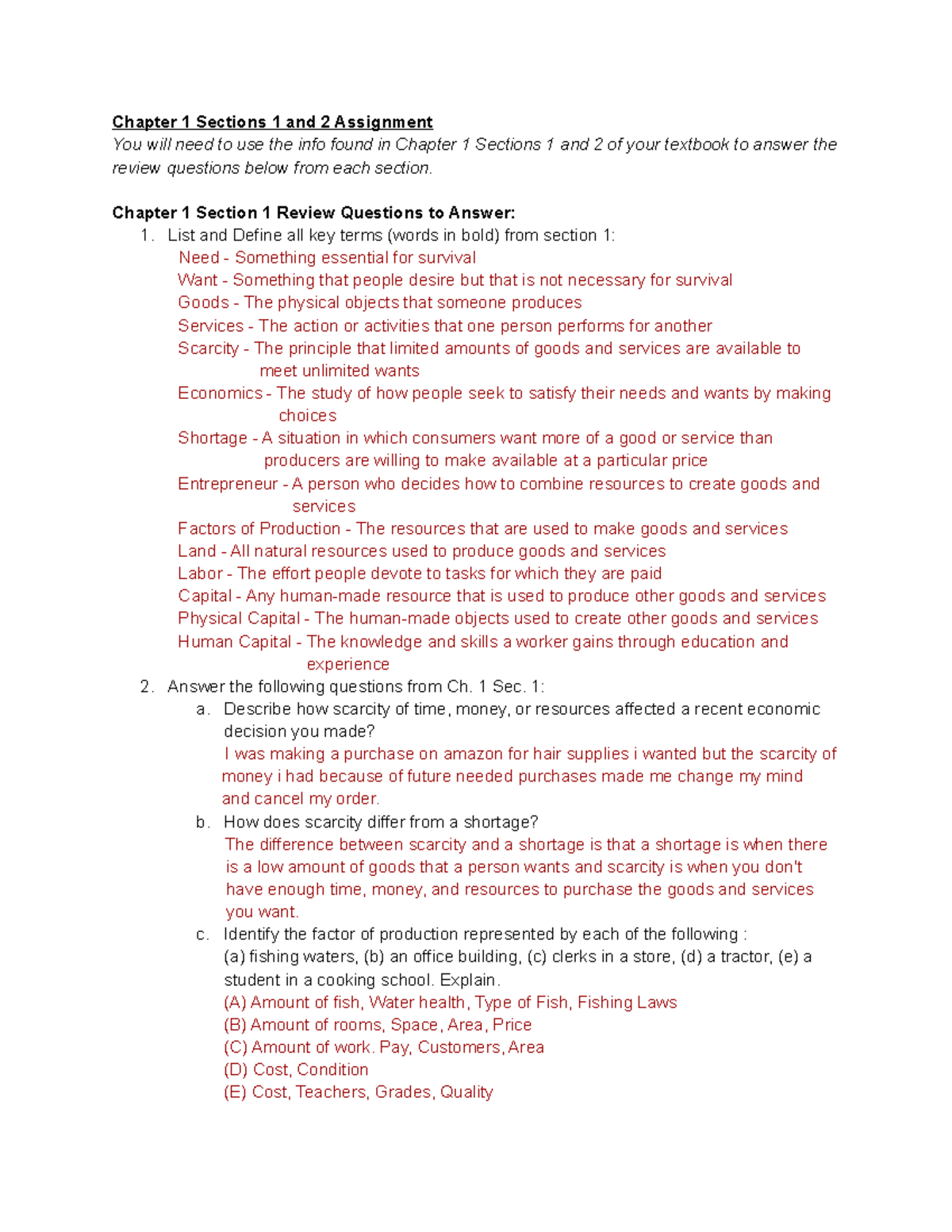 Chapter 1 Sections 1 And 2 Assignment Chapter 1 Sections 1 And 2 Assignment You Will Need To
