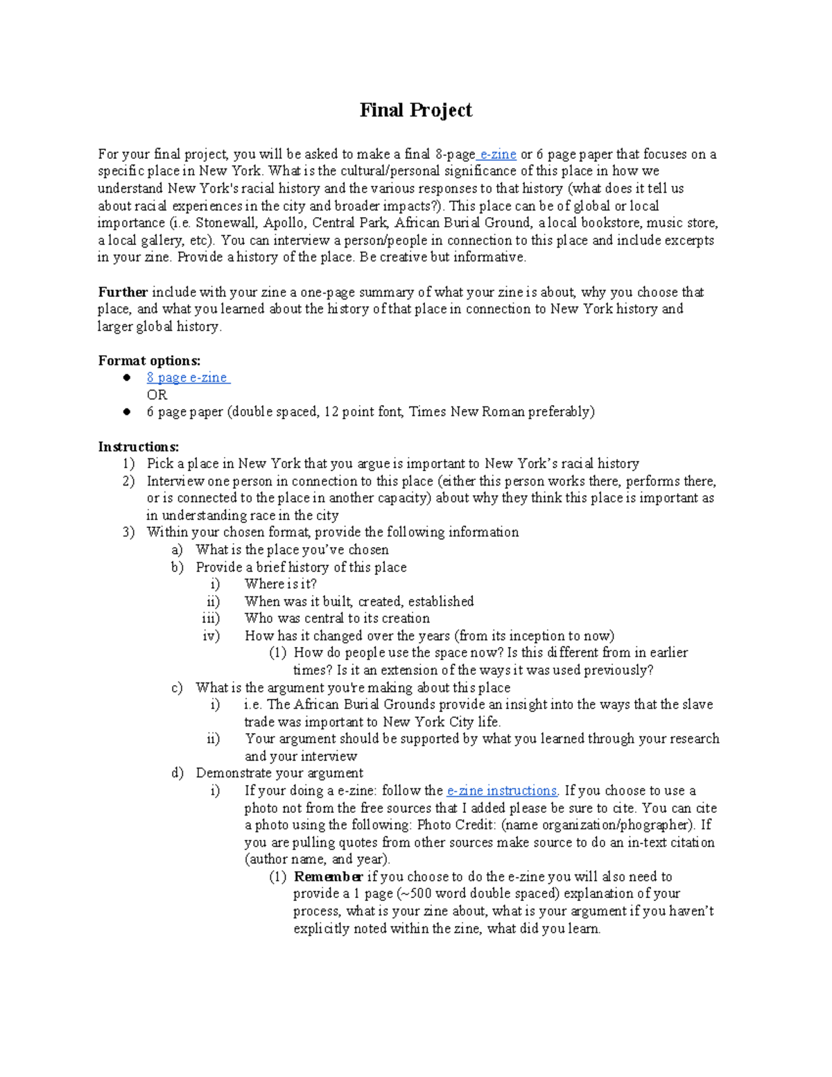 BLS Final Project Instructions - Final Project For your final project, you will be asked to make ...