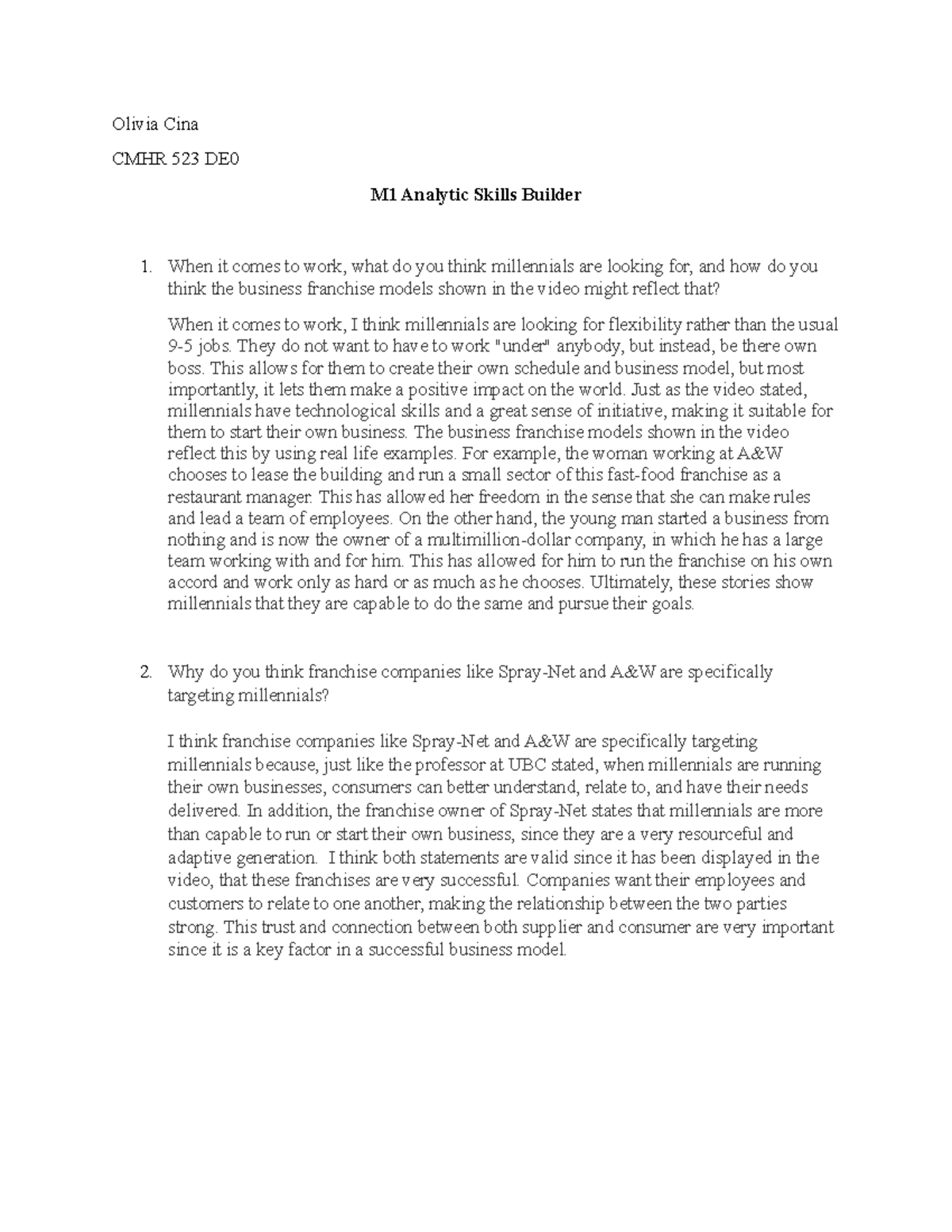 M1 ASB - Analytical Skills Builder - Olivia Cina CMHR 523 DE M1 ...