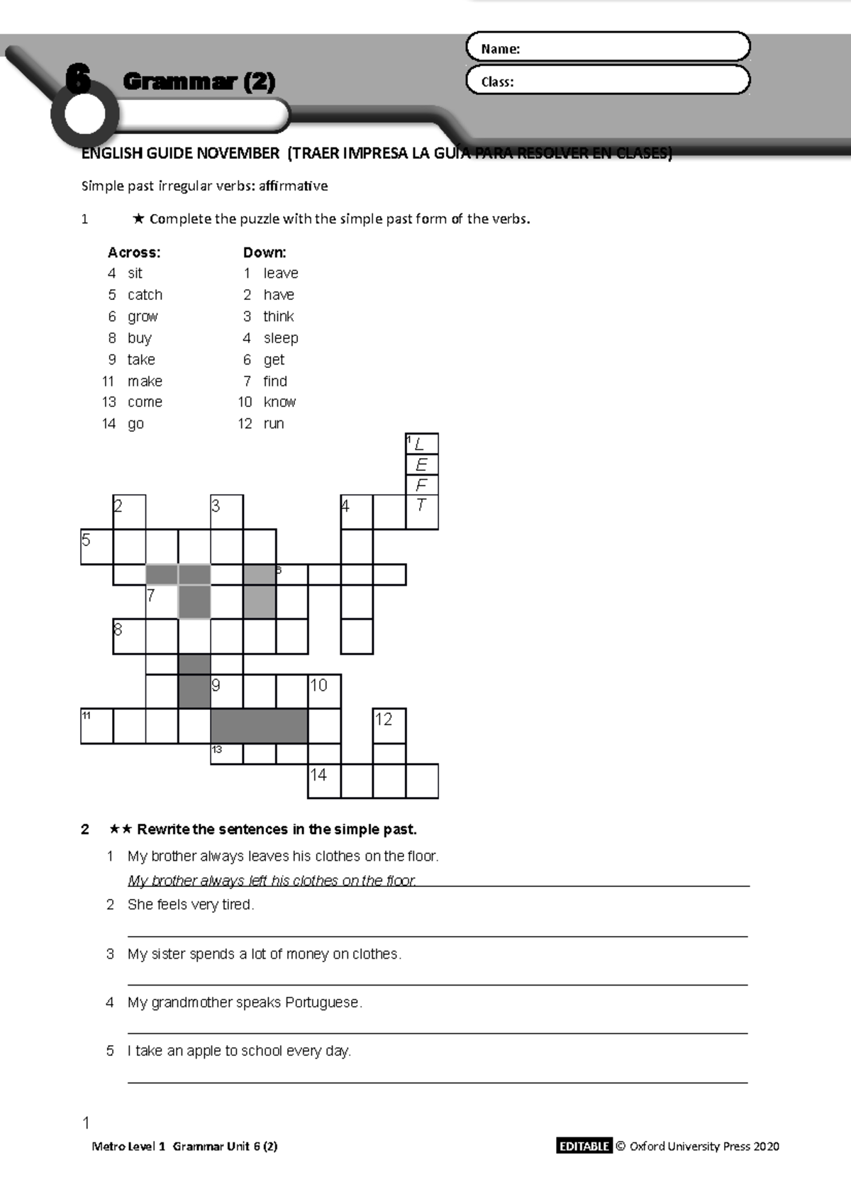 English Guide November 7° Y 8° A - ENGLISH GUIDE NOVEMBER (TRAER ...