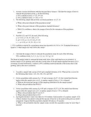 Statistics Exam prep - Practice questions - Statistics (1) Introduction ...