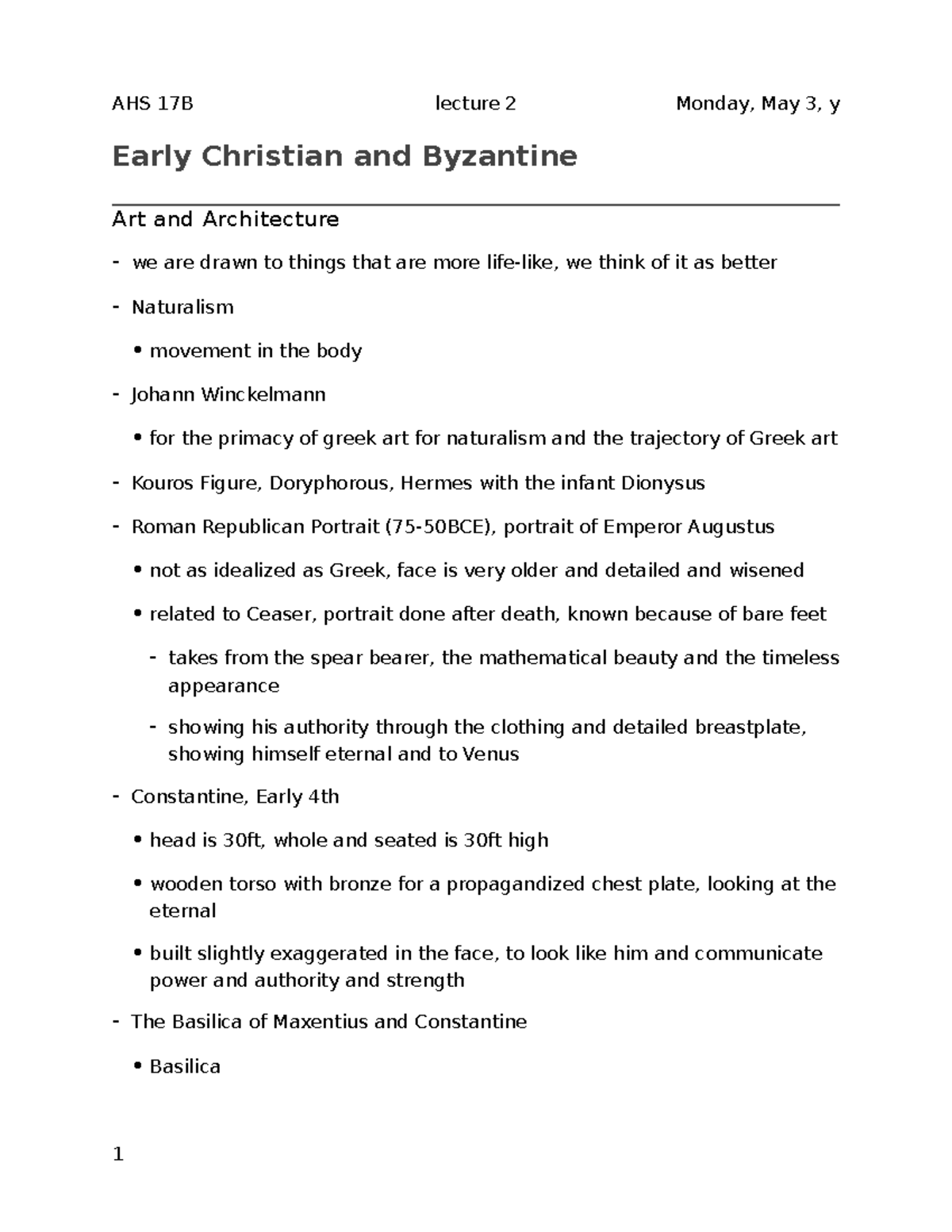 Lec2 - Lecture notes 2 - AHS 17B lecture 2 Tuesday, December 3, y Early ...