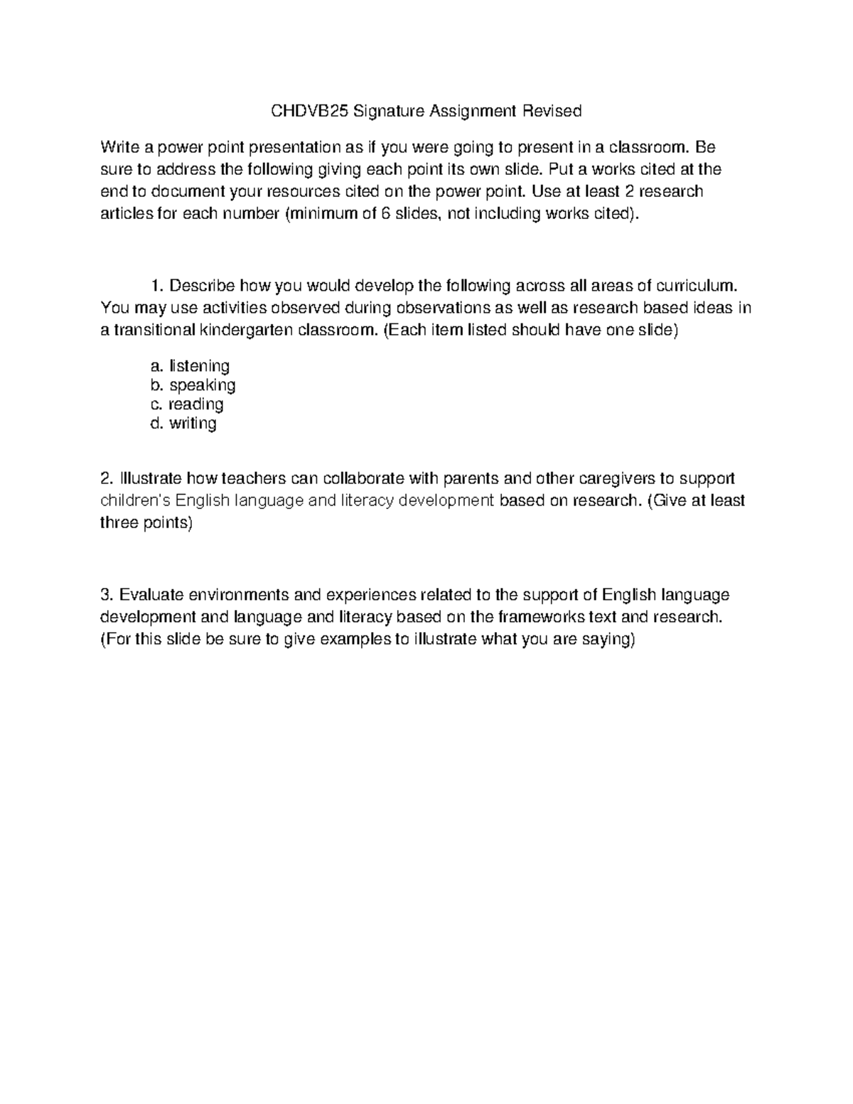 214174 Chdvb 25 Signature Assignment Revised and Rubric pdf - CHDVB25 ...