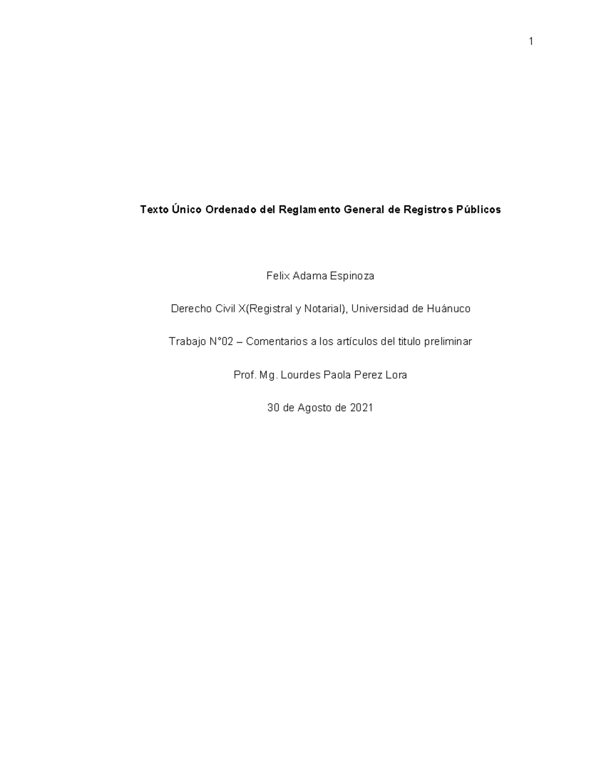 Comentarios al Texto Único Ordenado del Reglamento General de Registros Públicos - Texto Único ...