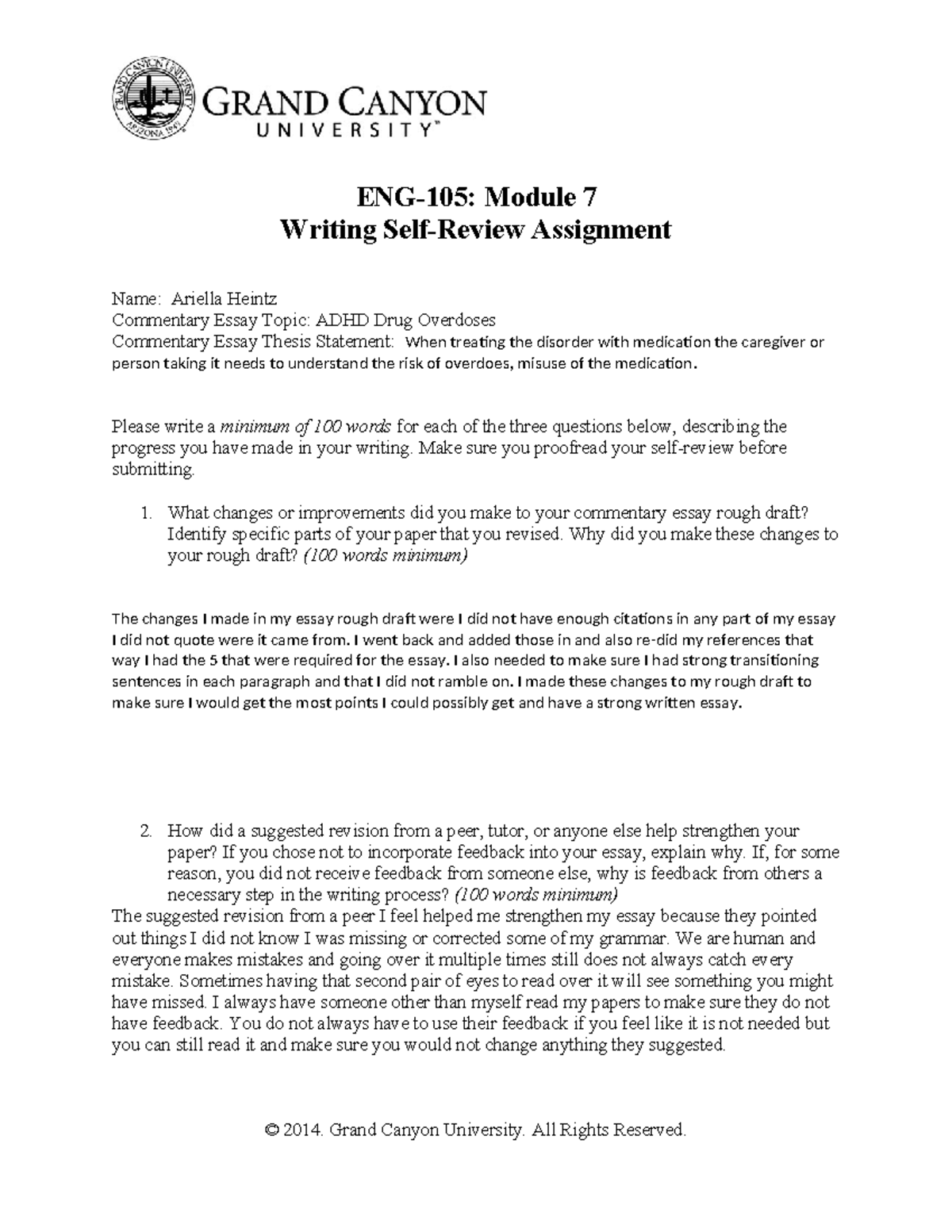 ENG-105-RS-Self Review Assignment - ENG-105: Module 7 Writing Self ...