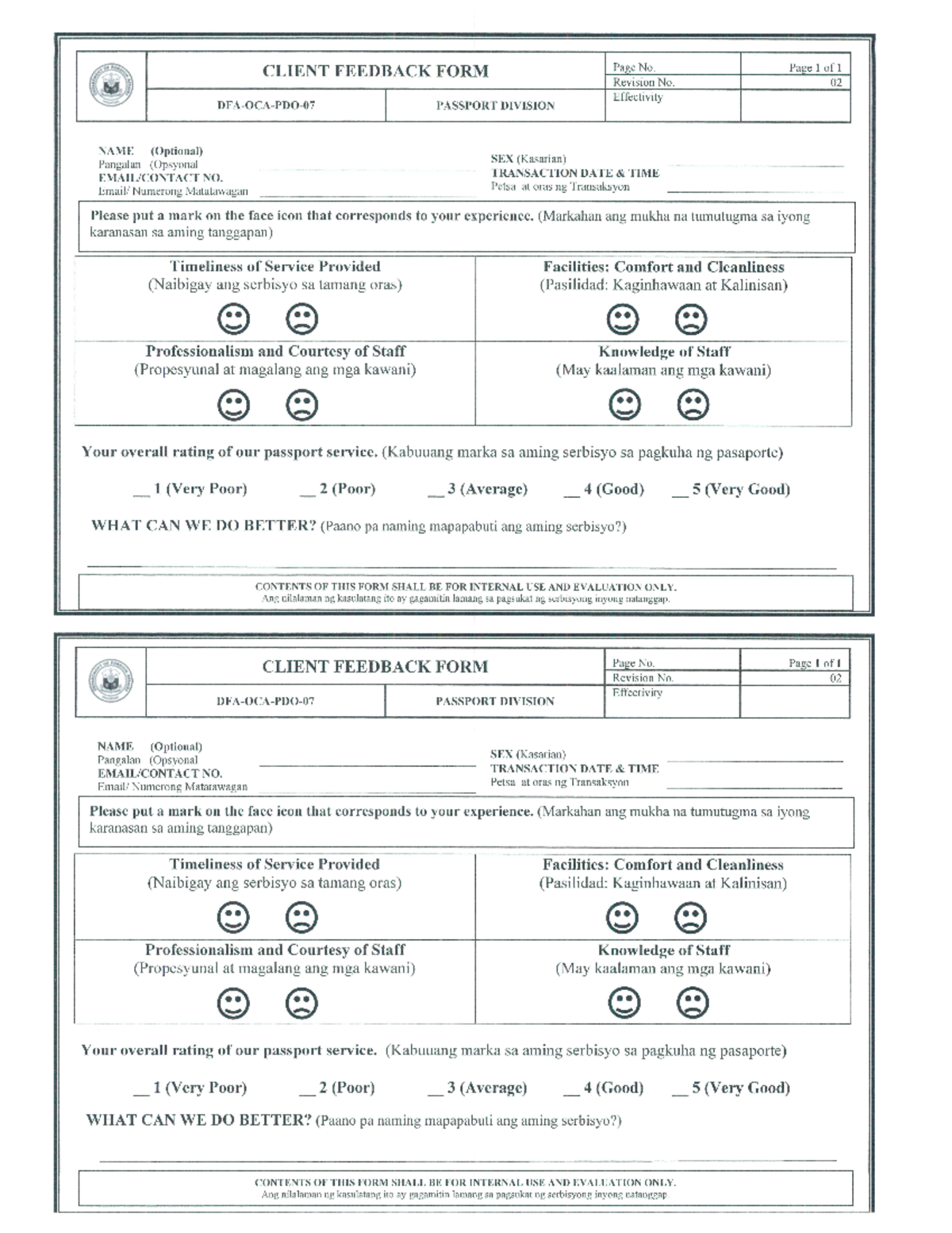 Feedback Form - none - Bachelor of Science in Secondary Education - Studocu