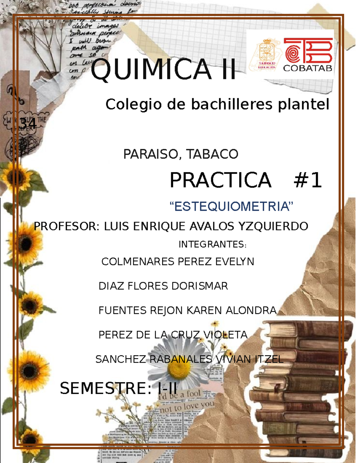 Practica 2 - jhhhhhhhhh - QUIMICA II Colegio de bachilleres plantel 34 ...