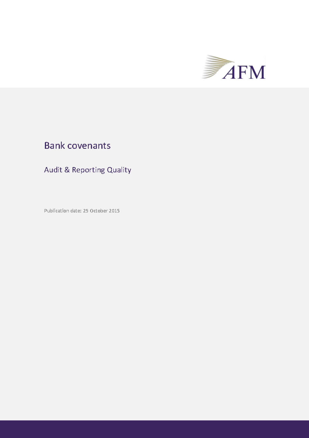 AFM bankconvenanten uitleg Engels - Bank covenants Audit & Reporting ...
