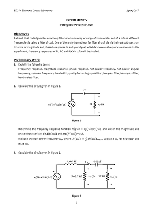 EE214 Experiment 6 Spring 2017 - EE 214 Electronic Circuits Laboratory Spring 2016 EXPERIMENT ...