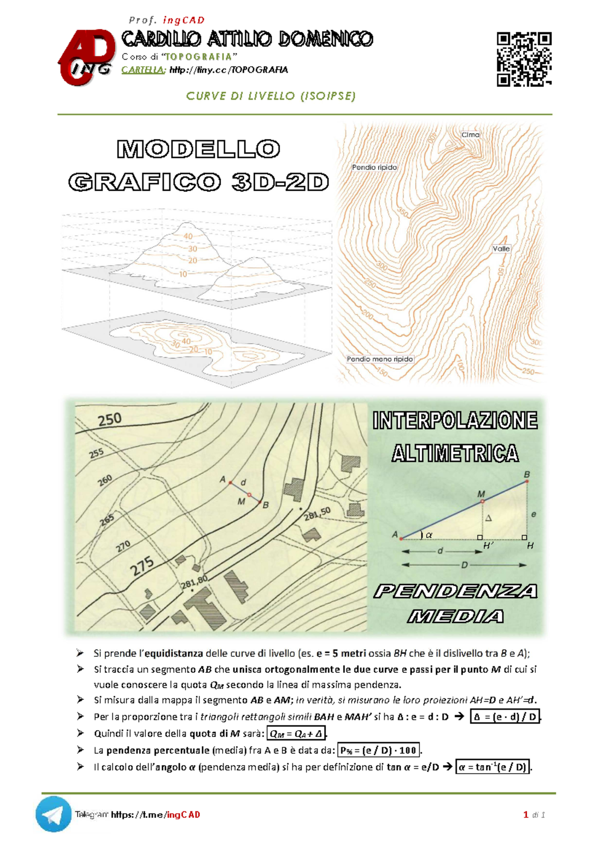 Curve di Livello (isoipse) - P r o f. i n g C A D Corso di ...