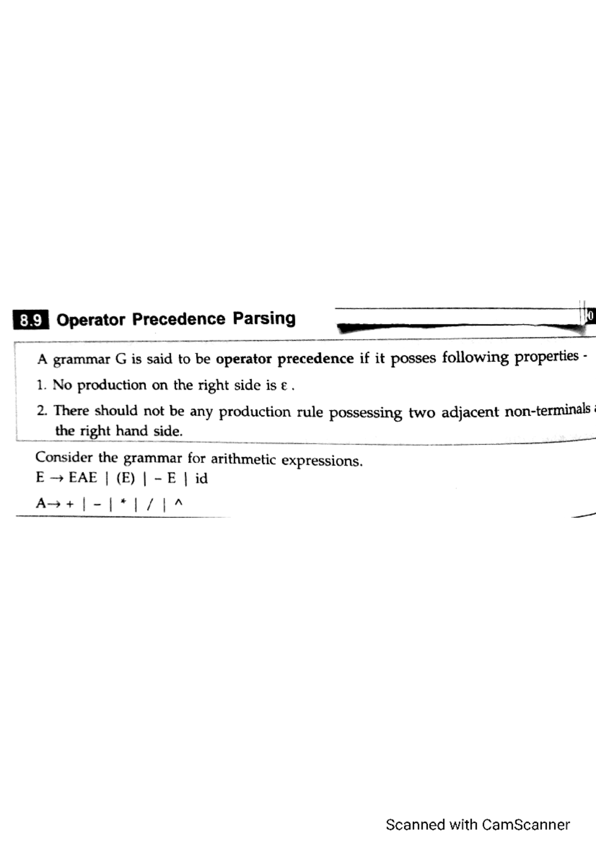 Operator Precedence Parser - IC and Applications - Studocu