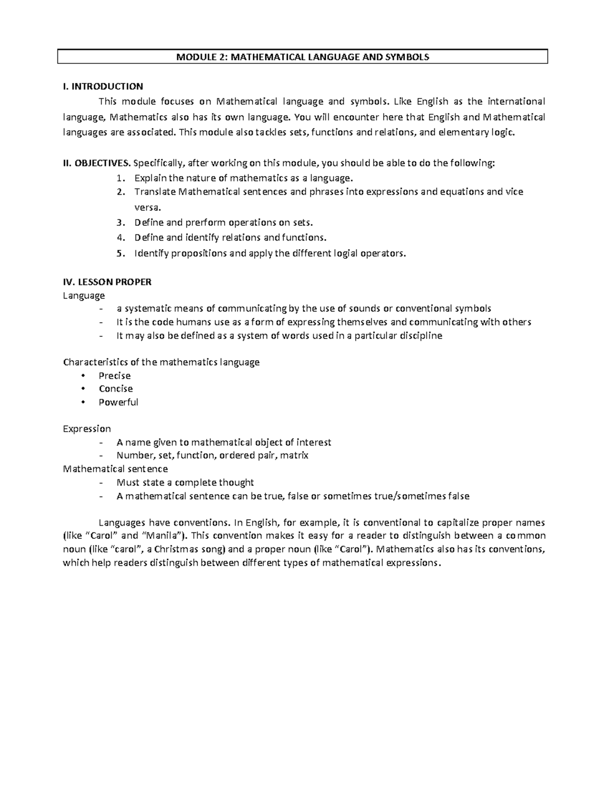 Module-2 - activity - I. INTRODUCTION This module focuses on ...