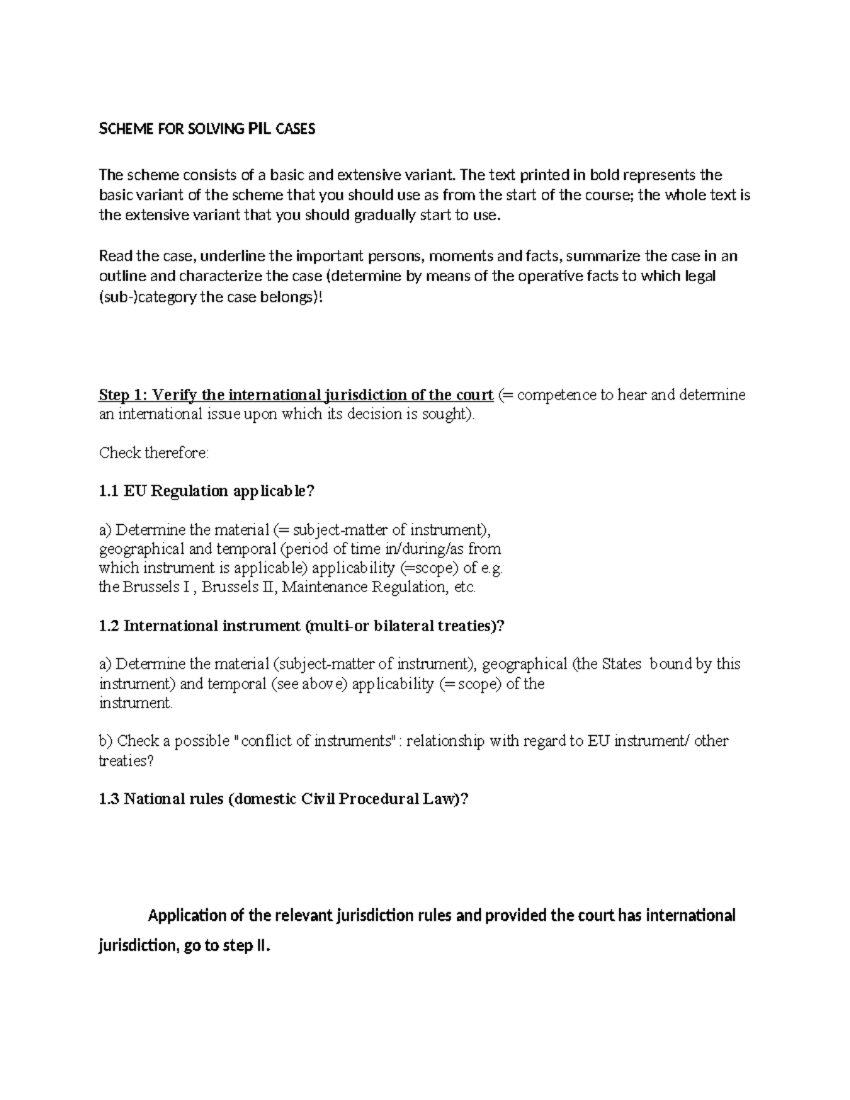 PIL Three Basic Steps - the structure for giving answers - SCHEME FOR ...