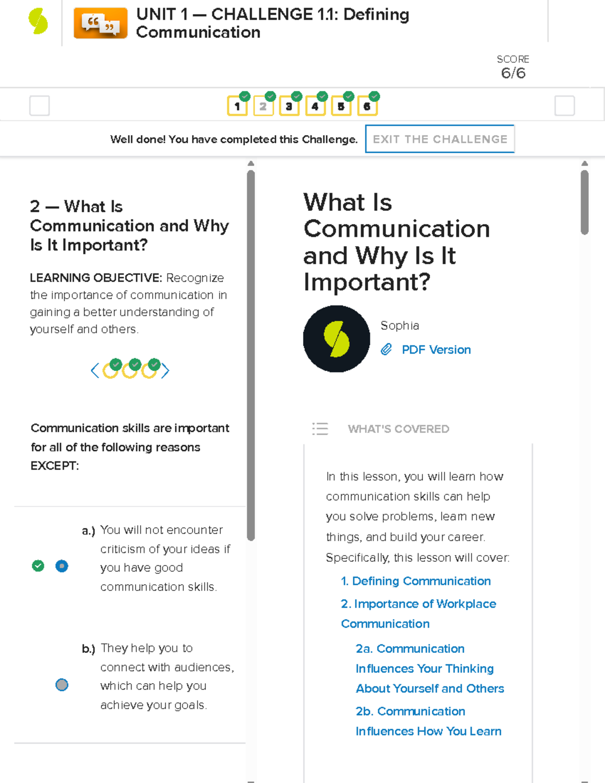 Workplace Communication - Challenge 1.1 Defining Communication 4 - 2 ...