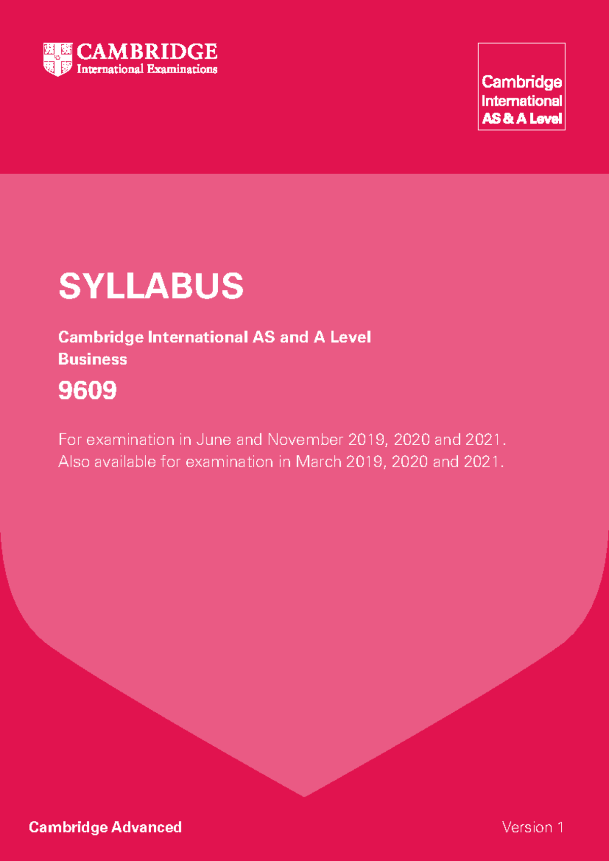 business syllabus A levels - Cambridge Advanced Version 1 SyllAbuS ...