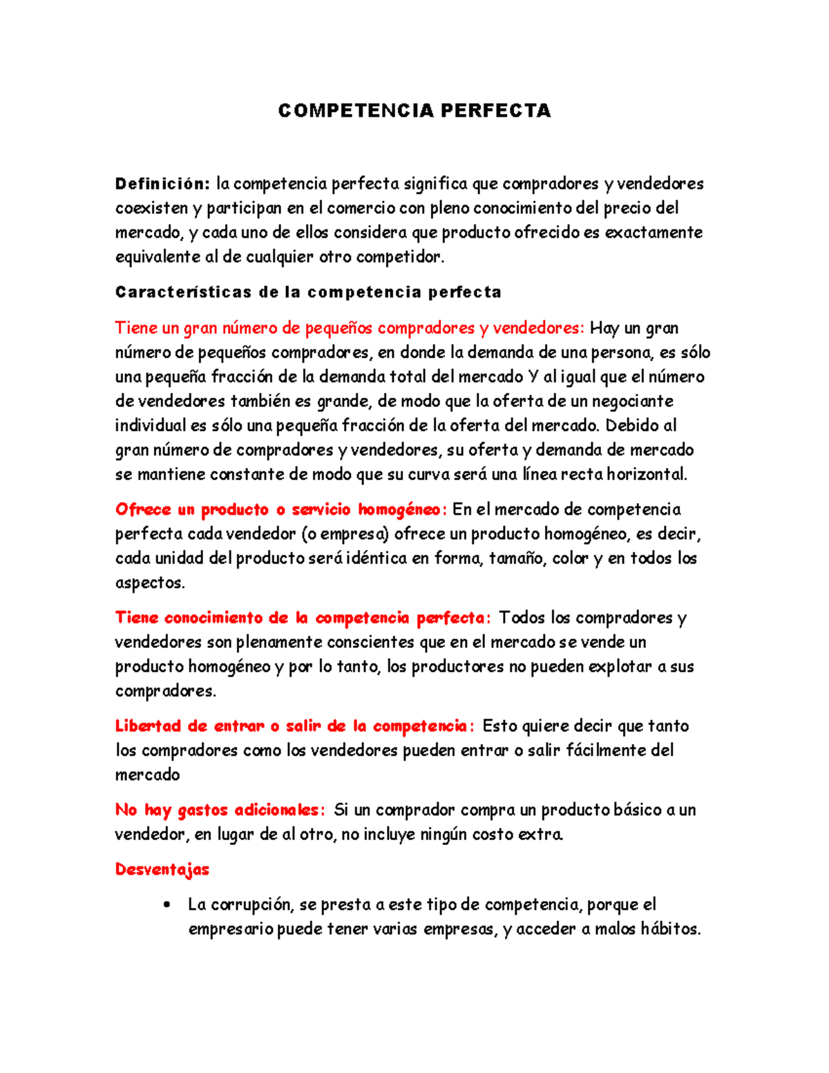 Competencia Perfecta - COMPETENCIA PERFECTA Definición: la competencia ...