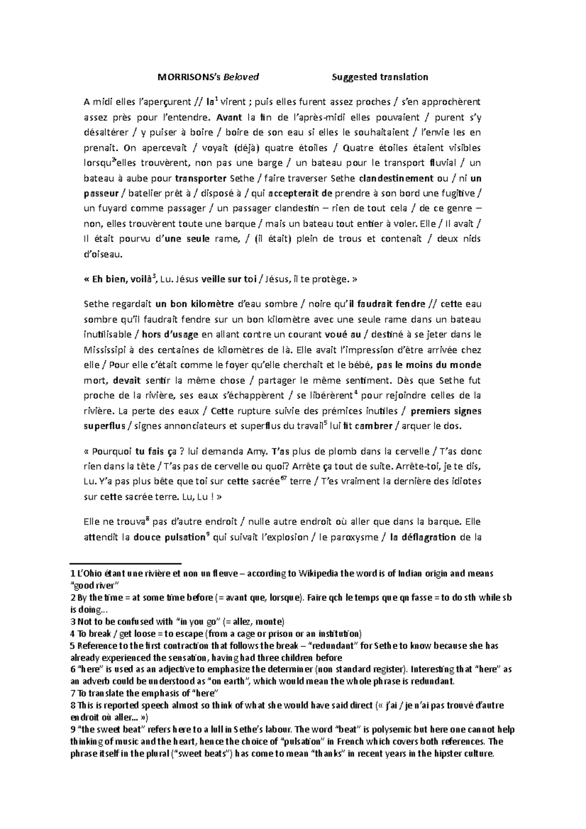 Sugg Trad Morrisson Beloved - MORRISONS’s Beloved Suggested translation ...