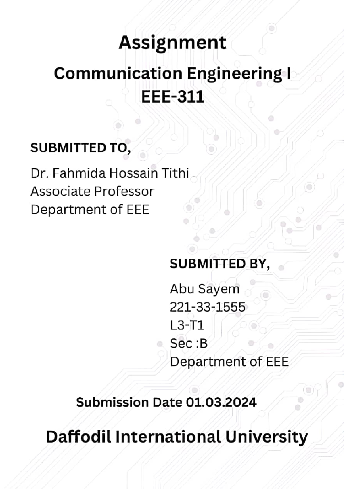 EEE-311 - Digital Electronics - Studocu