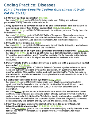 Coding Practice- Chapter 10 CPT Evaluation & Management - CODING PRACTICE: CHAPTER 10 CPT ...