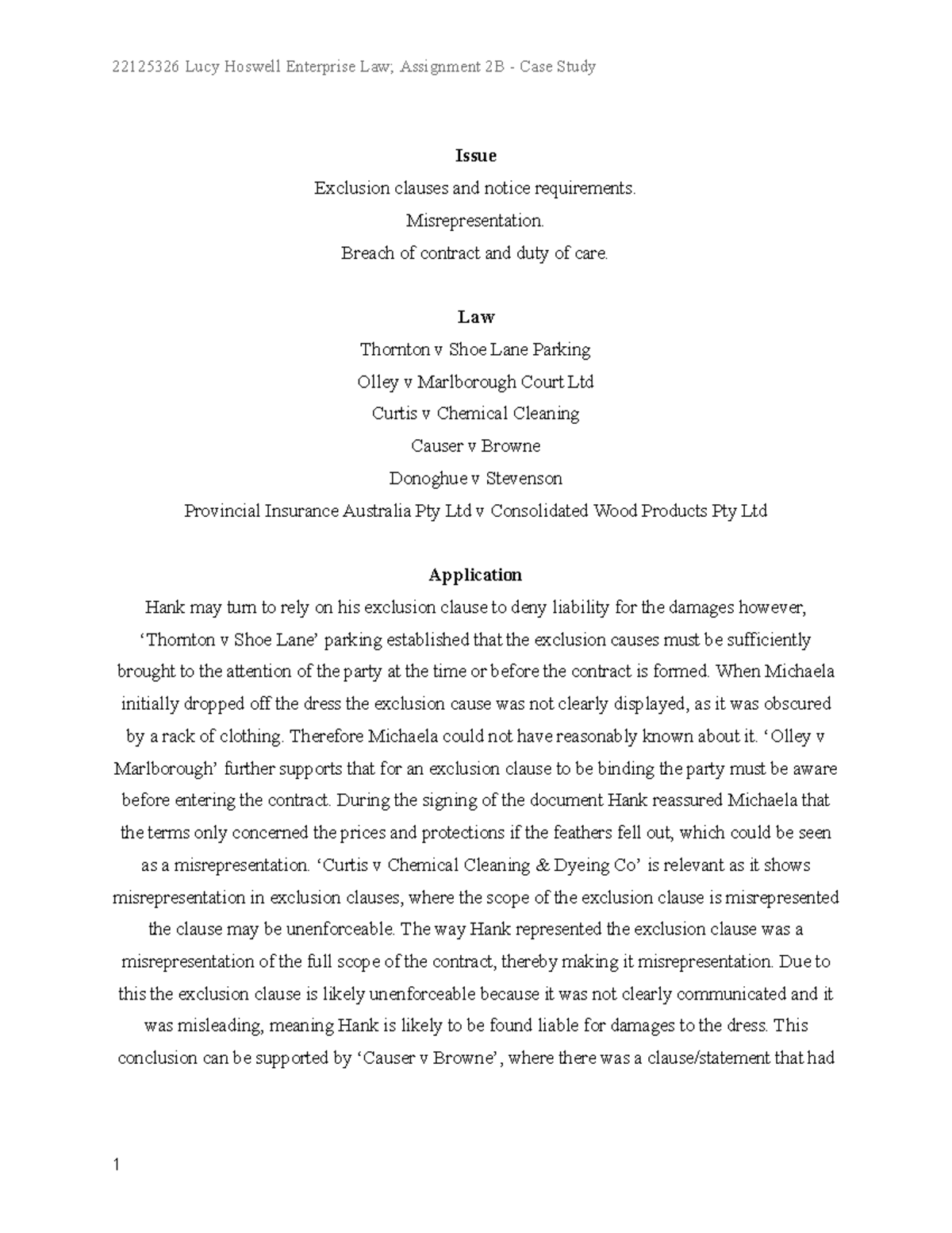 Enterprise Law Assignment Case Study - 22125326 Lucy Hoswell Enterprise ...