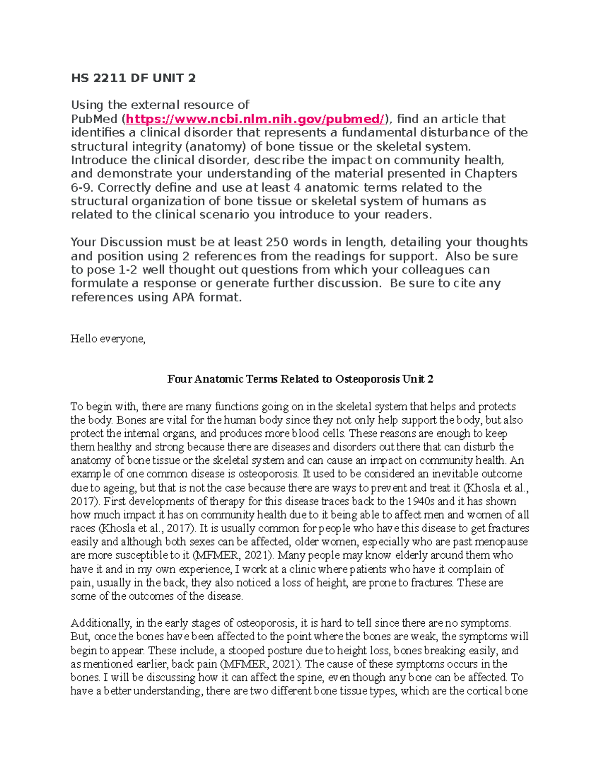 HS 2211 DF UNIT 2 - Using the external resource of PubMed (https://www.ncbi.nlm.nih.gov/pubmed ...