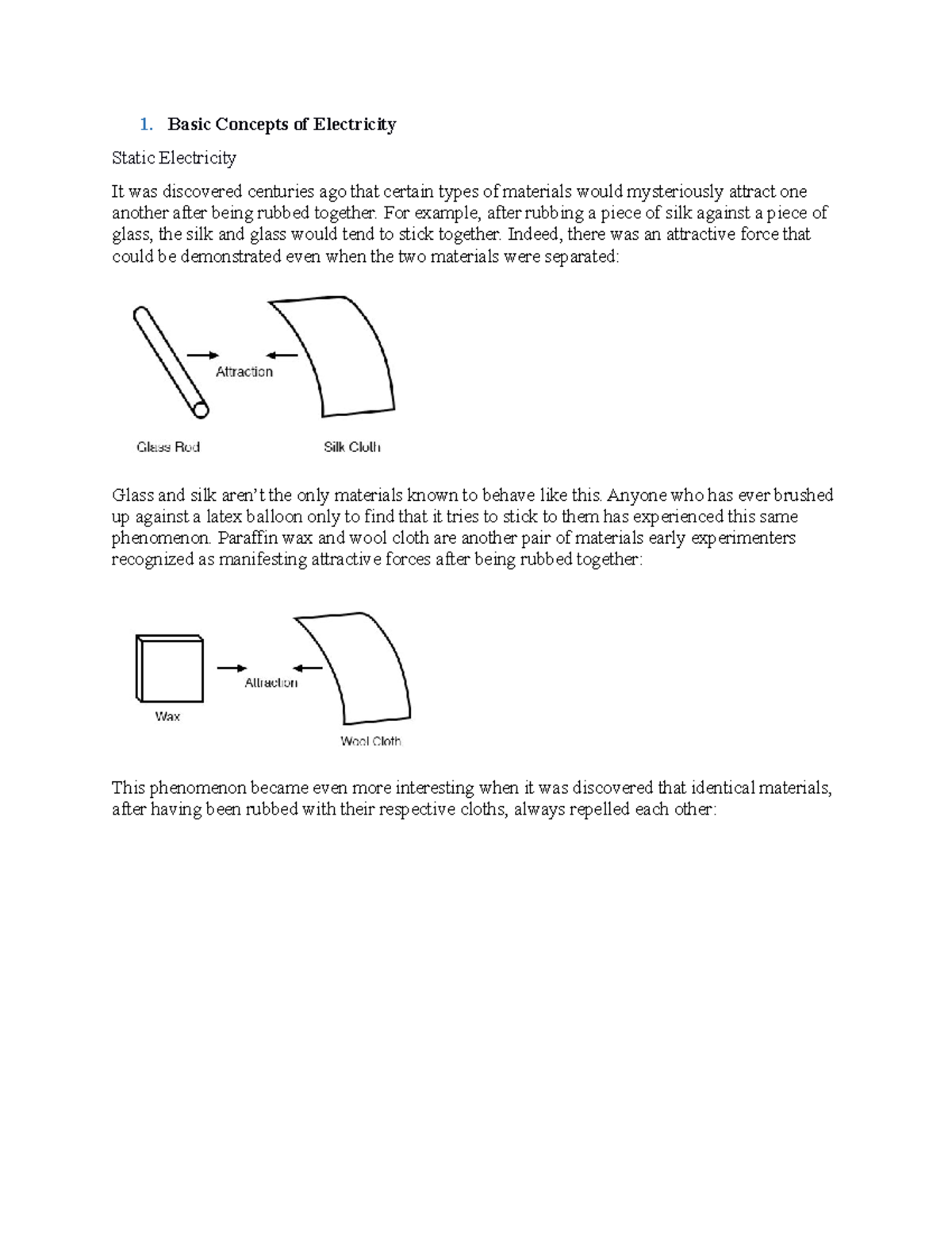 1 Static Electricity Notes Clearly Defined - 1. Basic Concepts of ...