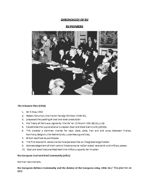 EU LAW Notes - EU LAW NOTES UNIT 1. 1. Schuman Declaration (1950) and ...
