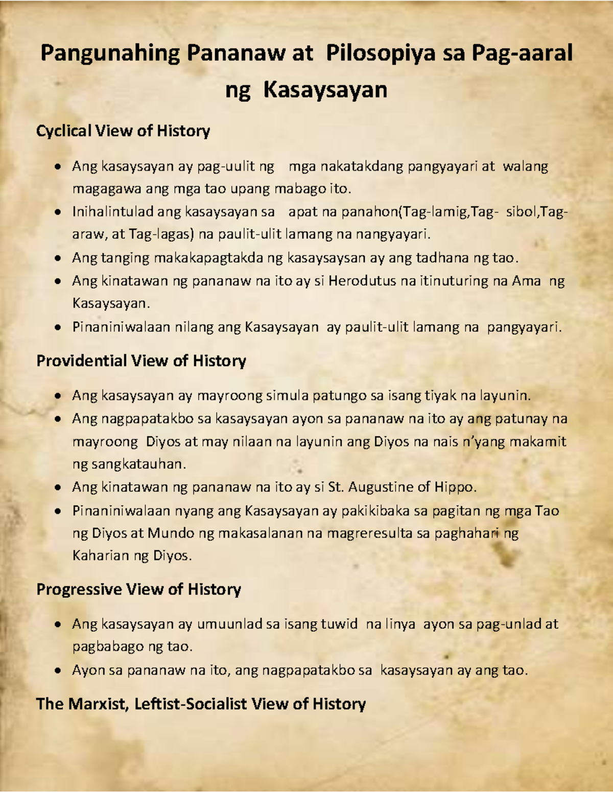 S - Primarya at Sekundaryang Batis - Pangunahing Pananaw at Pilosopiya ...