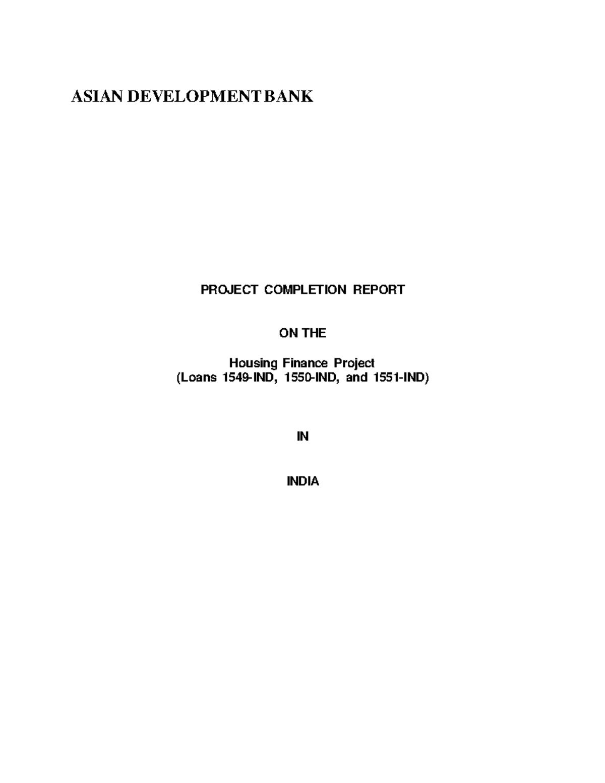 Black book - helpful - ASIAN DEVELOPMENT BANK PROJECT COMPLETION REPORT ...