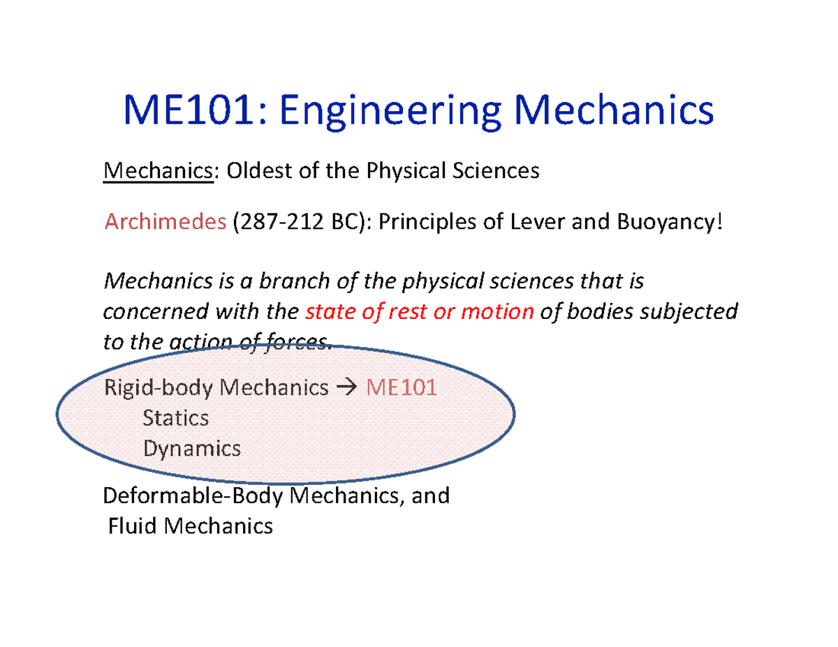 Engineering Mechanics question bank - ME101: Engineering Mechanics ...