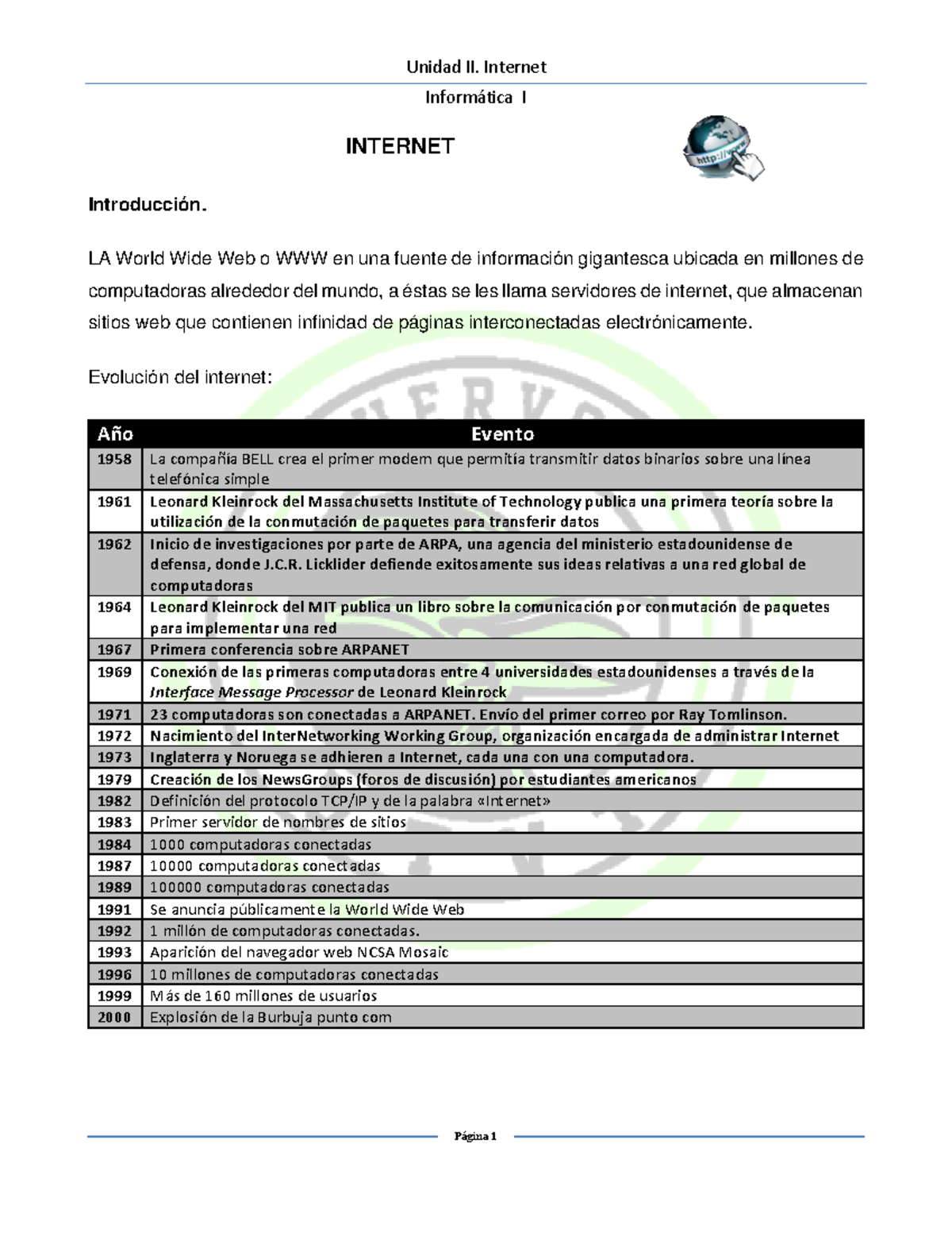 Buscadores Navegadores la web en los Negocios - Informática I INTERNET ...