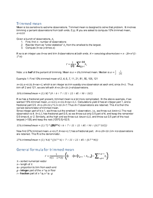 Probs and stats: Summary notes - lesson 6 to 9 - Fundamentals of ...