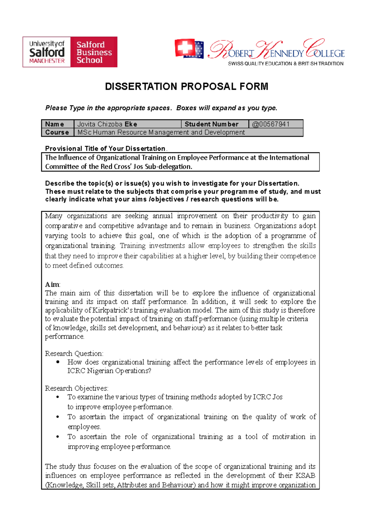 Draft Proposal Form - EKE Jovita (002) - DISSERTATION PROPOSAL FORM ...