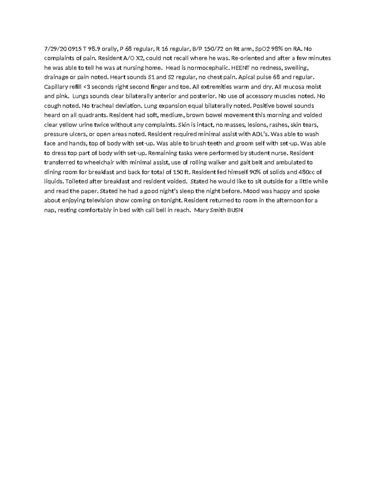 Comp note 1 - Example of how to write a proper comprehensive note. - 7 ...