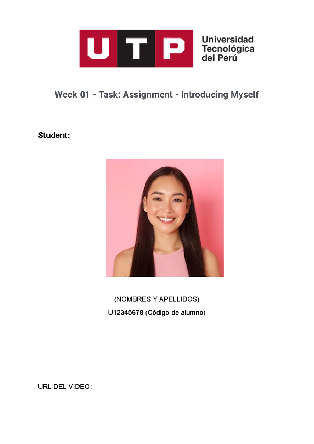 Week 01 - Task Assignment - Introducing Myself - Introduccion a la psicologia - Studocu